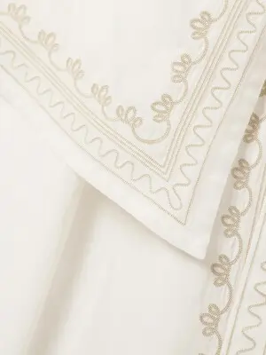 Rabanne Embroidered Layered Twill Midi Dress