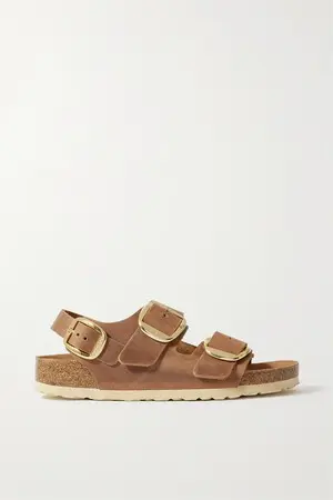 BIRKENSTOCK Milano Big Buckle Leather Sandals - Brown
