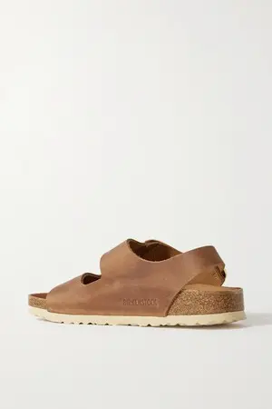 BIRKENSTOCK Milano Big Buckle Leather Sandals - Brown