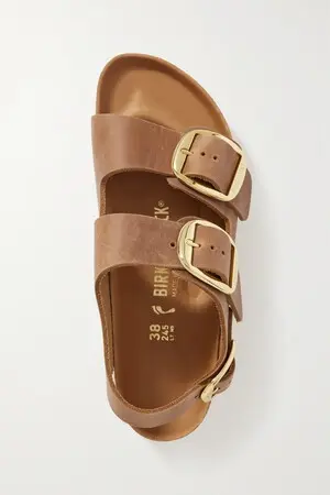 BIRKENSTOCK Milano Big Buckle Leather Sandals - Brown