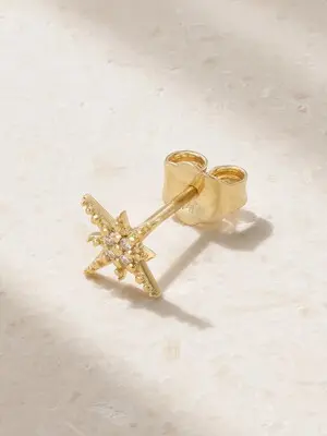 SYDNEY EVAN Mini Starburst Diamond Earring - Gold