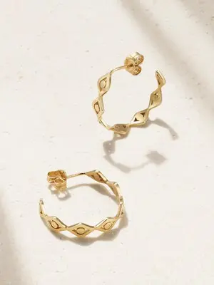 SYDNEY EVAN Medium Evil Eye 14-karat Hoop Earrings - Gold