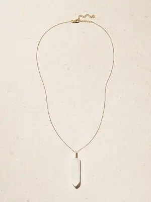 Mateo 14-karat Quartz And Diamond Pendant Necklace - Gold