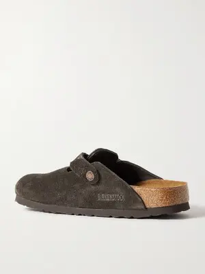 BIRKENSTOCK Boston Suede Clogs - Brown