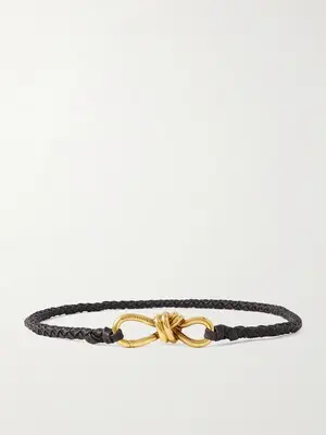Bottega Veneta Intrecciato Leather Belt - Brown
