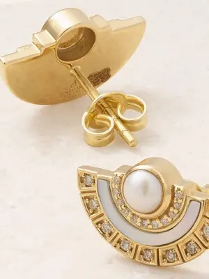 Sorellina Alba 18-karat Diamond And Pearl Earrings