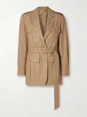 Max Mara Pacos Belted Cotton-canvas Jacket