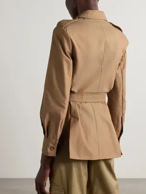Max Mara Pacos Belted Cotton-canvas Jacket