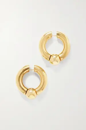 Balenciaga Mega -tone Hoop Earrings - Gold