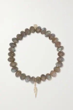 SYDNEY EVAN Lightning Bolt Labradorite And Diamond Bracelet - Brown