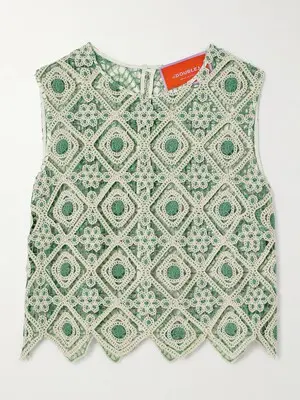 La DoubleJ Aria Cropped Macramé Tank