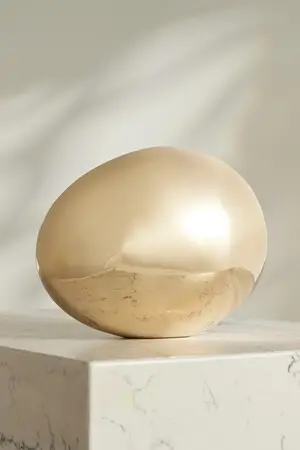 FOURTH STREET Egg Brass Ornament - Gold