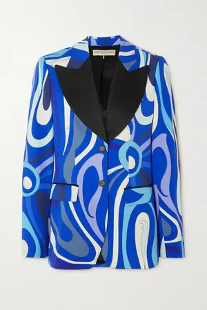 Emilio Pucci Marmo Printed Wool-blend Twill Blazer