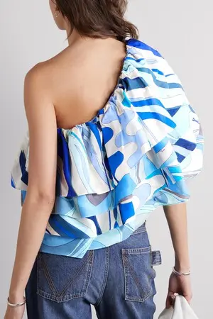 Emilio Pucci One-shoulder Printed Top