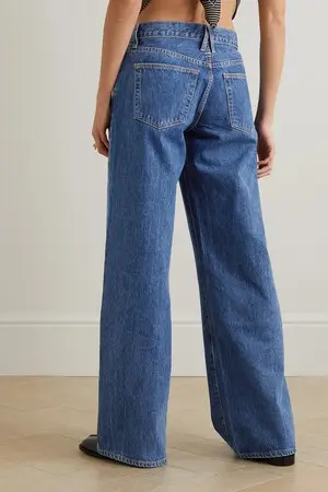 SLVRLAKE Net Sustain Mica Low-rise Wide-leg Jeans - Blue