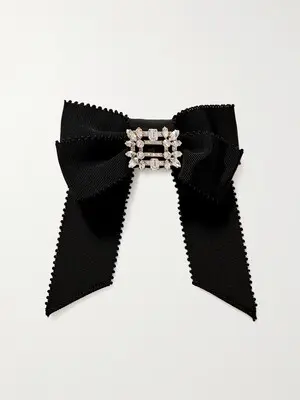 ROGER VIVIER Broche Vivier Crystal Hair Clip - Black