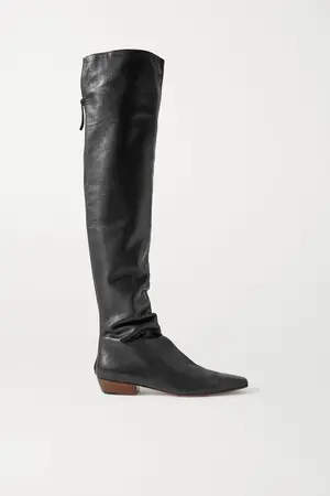 THE ROW Slouchy Leather Knee Boots
