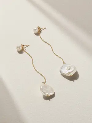 Mateo Duality Pearl Drop Earrings - Neutrals