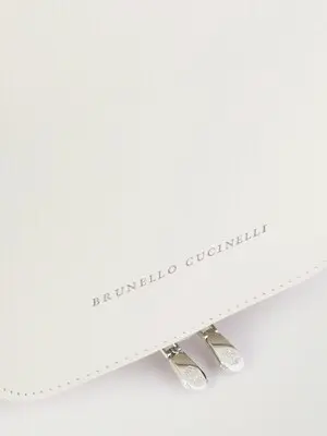 Brunello Cucinelli Textured Leather Cosmetics Case - White