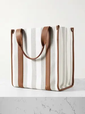 Brunello Cucinelli Striped Canvas Tote