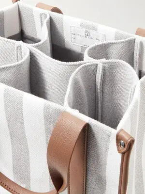 Brunello Cucinelli Striped Canvas Tote