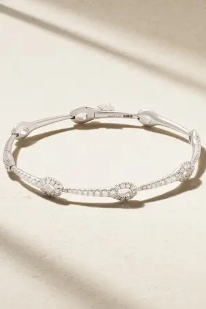 Melissa Kaye Lola Needle Linked 18-karat White Diamond Bracelet - Gold