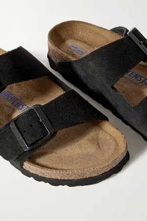 BIRKENSTOCK Arizona Suede Sandals - Black