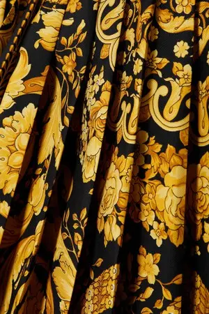 Versace Pleated Printed Silk-twill Mini Skirt