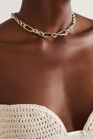 MAOR 18-karat And Sterling Silver Curb Link Choker