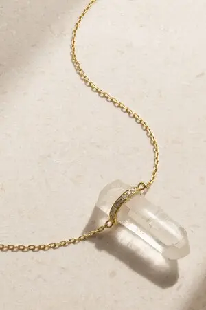 Jia Jia 14-karat Quartz And Diamond Necklace - Gold