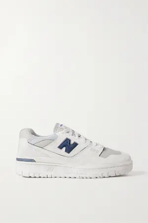NEW BALANCE 550 Suede And Mesh-trimmed Leather Sneakers - White