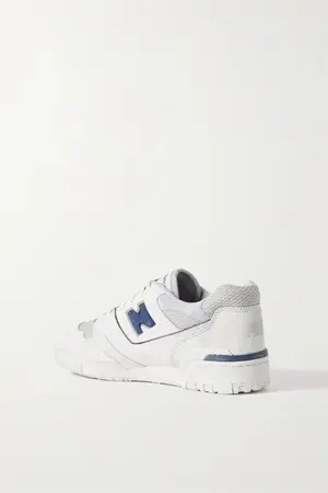 NEW BALANCE 550 Suede And Mesh-trimmed Leather Sneakers - White