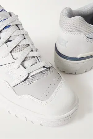 NEW BALANCE 550 Suede And Mesh-trimmed Leather Sneakers - White