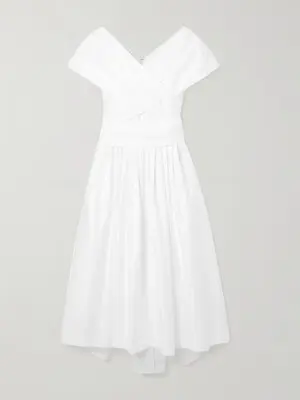 Adam Lippes Wrap-effect Cotton-poplin Midi Dress