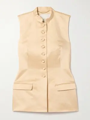 Adam Lippes Duchesse-satin Vest