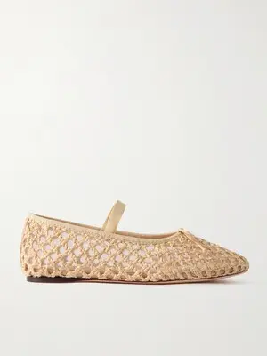 LOEFFLER RANDALL Leonie Woven Raffia Ballet Flats