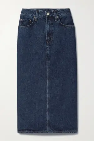 GOLDSIGN Denim Midi Skirt