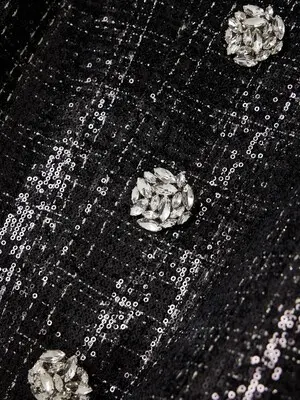 Balmain Crystal-embellished Sequined Tweed Jacket