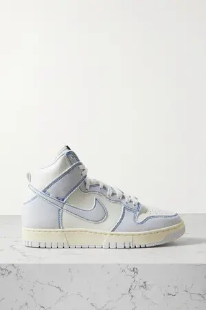 Nike Dunk 1985 Topstitched Denim And Leather High-top Sneakers