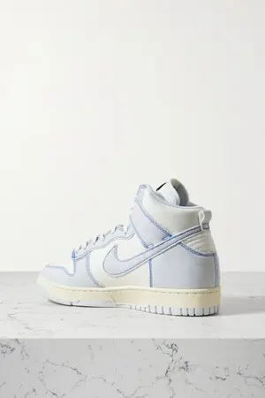 Nike Dunk 1985 Topstitched Denim And Leather High-top Sneakers