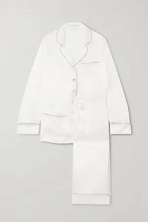 Olivia Von Halle Coco Silk-satin Pajama Set Ivory