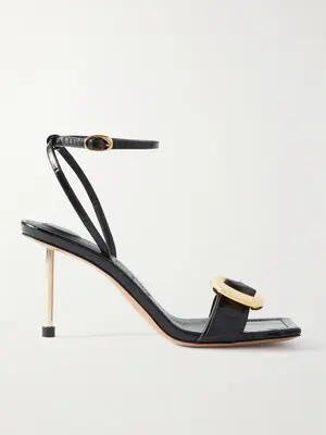 Jacquemus Regalo Embellished Croc-effect Glossed-leather Sandals