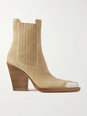 Paris Texas Dallas Embellished Suede Ankle Boots