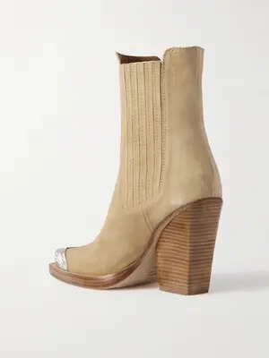 Paris Texas Dallas Embellished Suede Ankle Boots