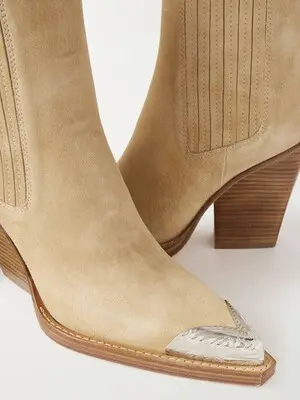 Paris Texas Dallas Embellished Suede Ankle Boots