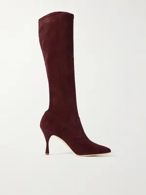 Manolo Blahnik Pamfilo 90 Stretch-suede Knee Boots