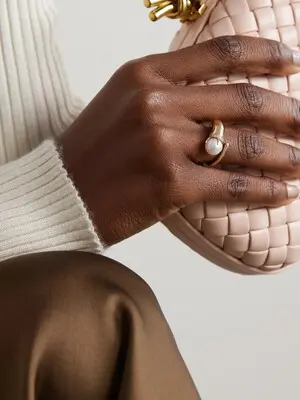Mateo Cornucopia 14-karat Diamond And Pearl Ring