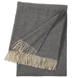 YVES DELORME Club Wool Throw - Platine (platinum Grey)