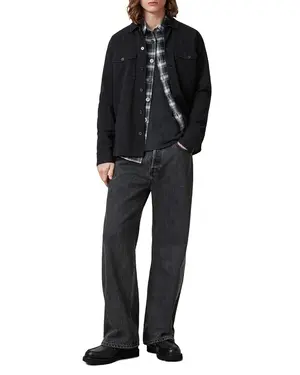 ALLSAINTS Spotter Cotton Button Down Shirt - Black