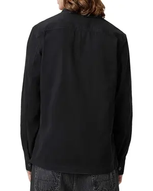 ALLSAINTS Spotter Cotton Button Down Shirt - Black